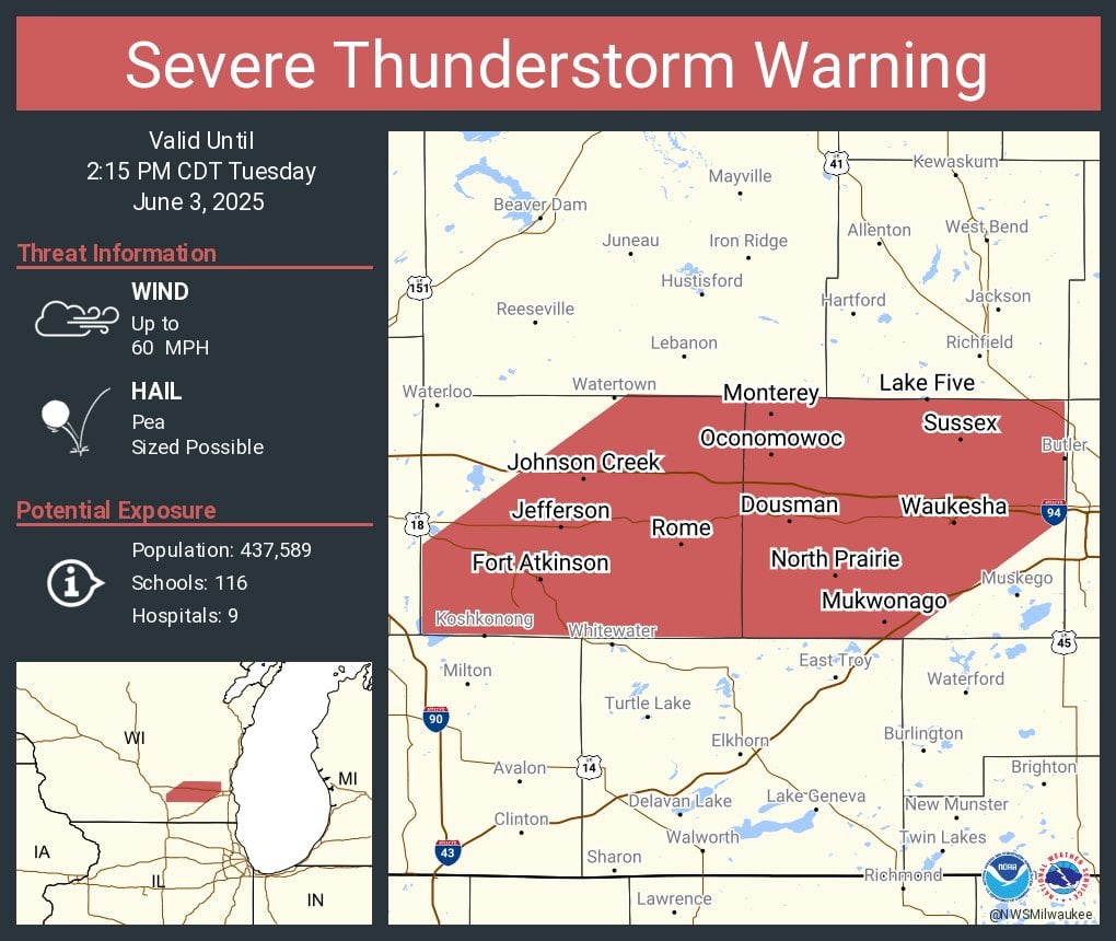 Severe Thunderstorm Warnings extended until 2:30pm for all of Southeast ...