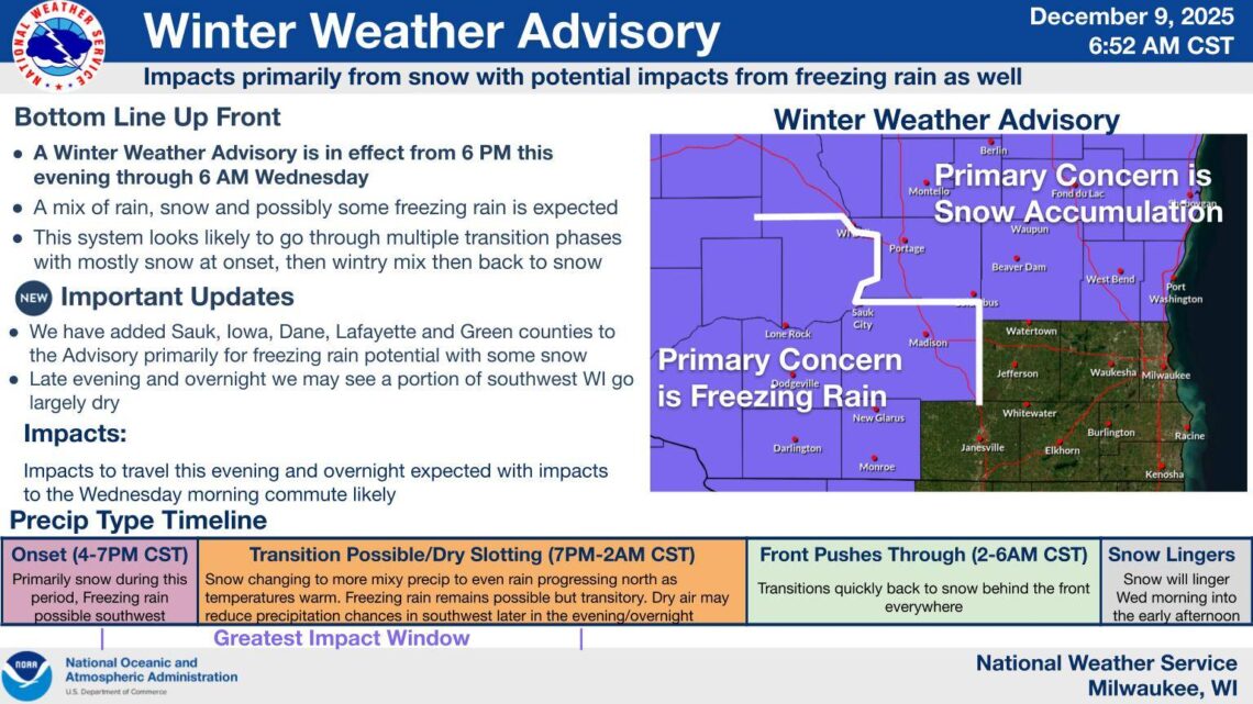 Winter Weather Advisory means a rain/snow mix for Southeast Wisconsin ...
